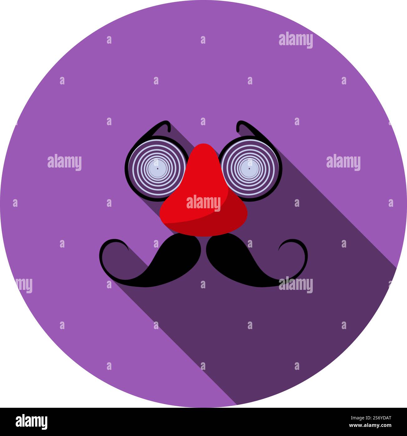 April Fool’s Day Icon. Flat Circle Stencil Design With Long Shadow ...