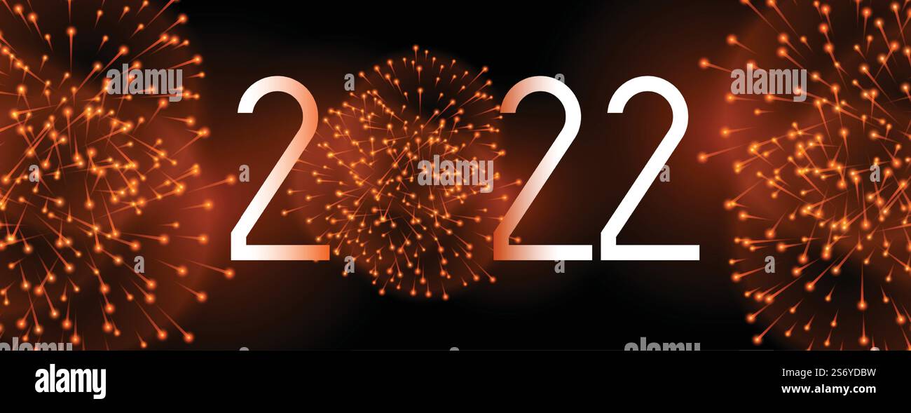 2022 new year fireworks celebration banner design Stock Vector Image ...