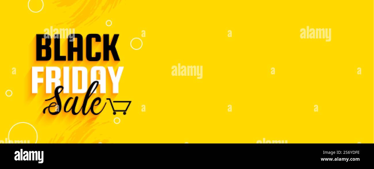 black friday sale banner in bright yellow color Stock Vector Image ...