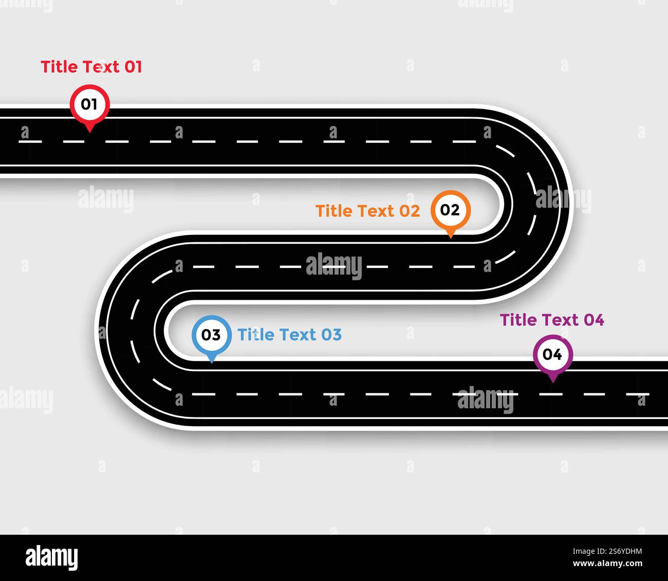 pathway infographic template with winding road Stock Vector Image & Art ...