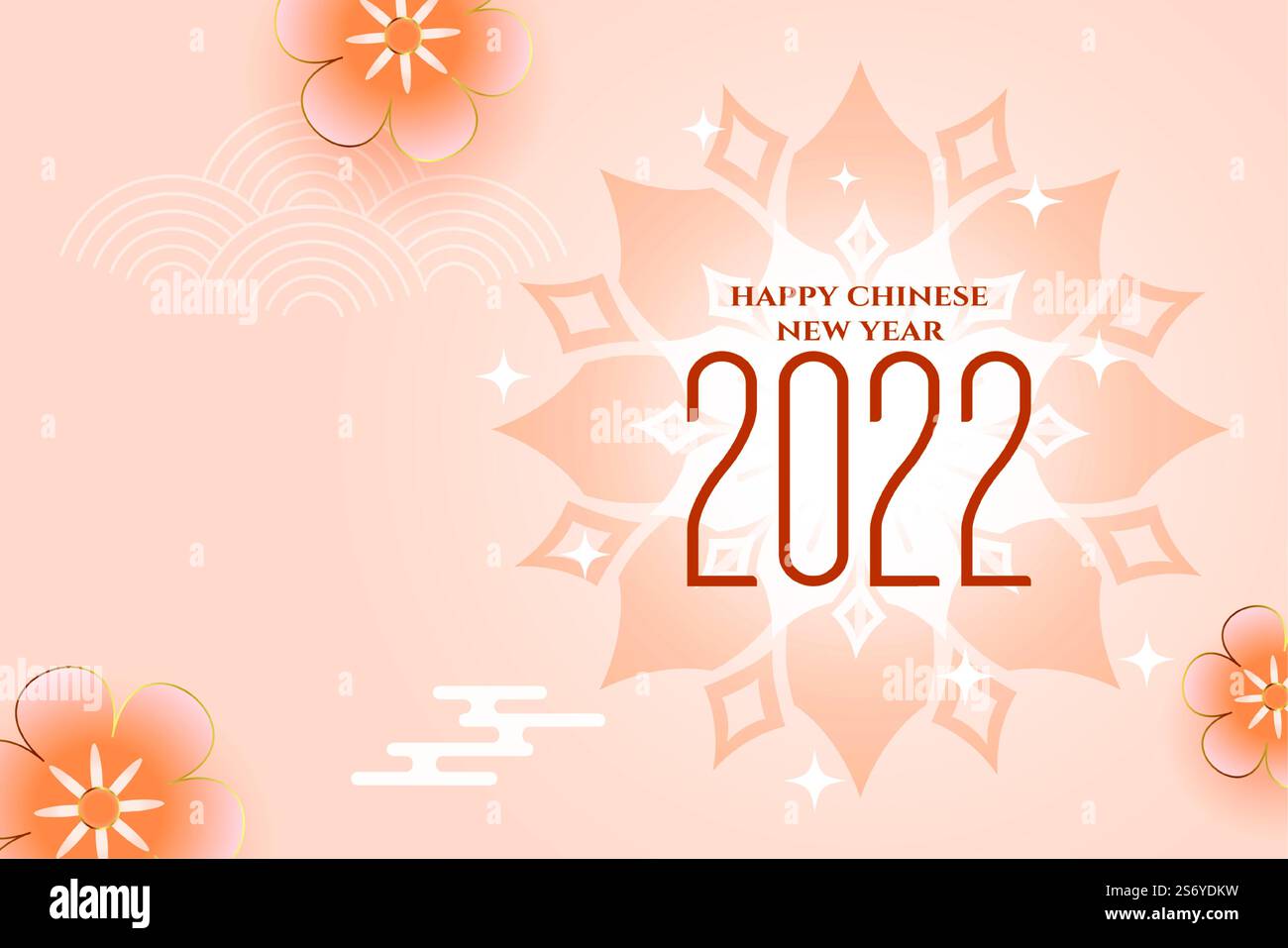 decorative 2022 chinese new year flower card design Stock Vector Image ...