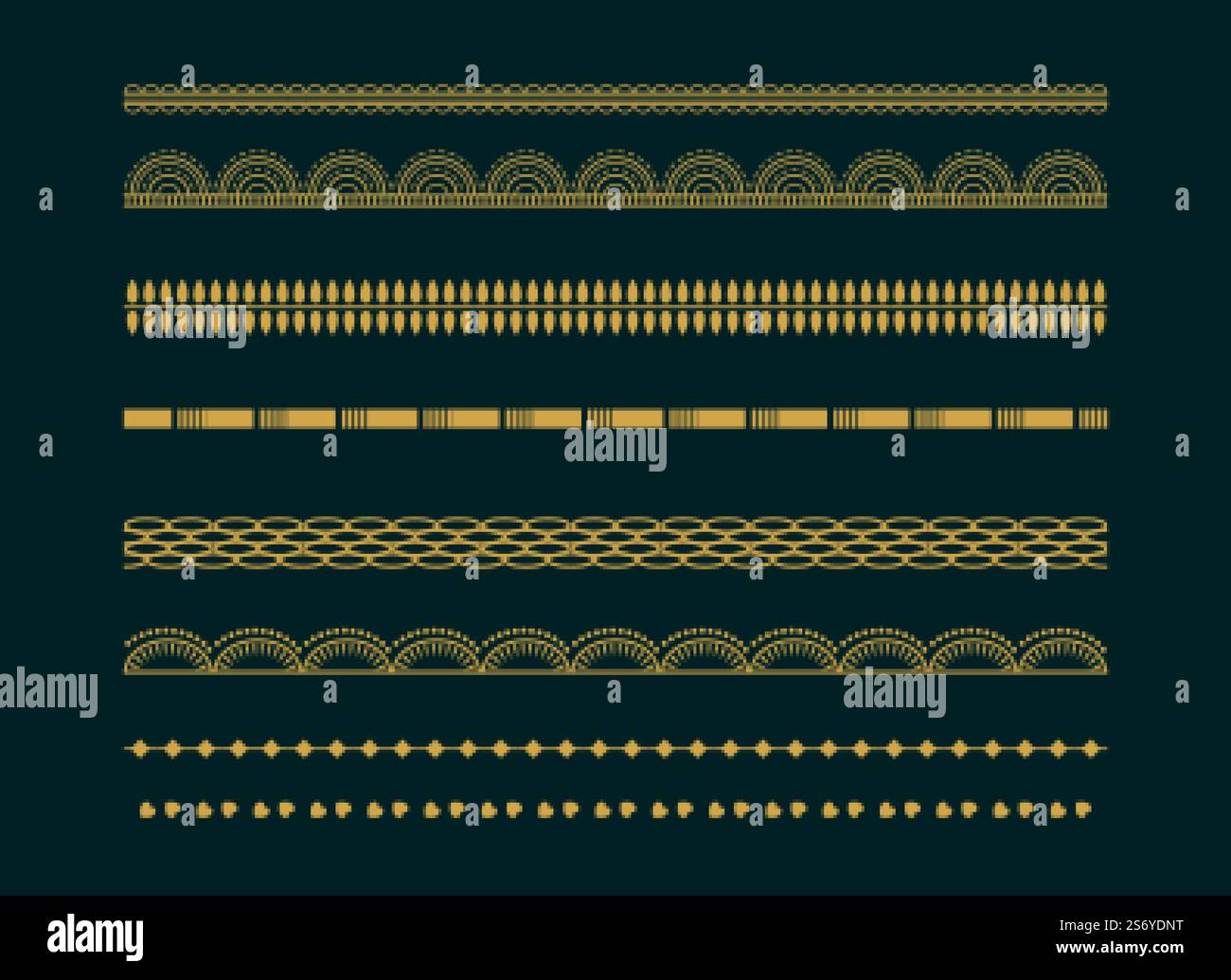 decorative ethnic boho borders pattern design set Stock Vector Image ...