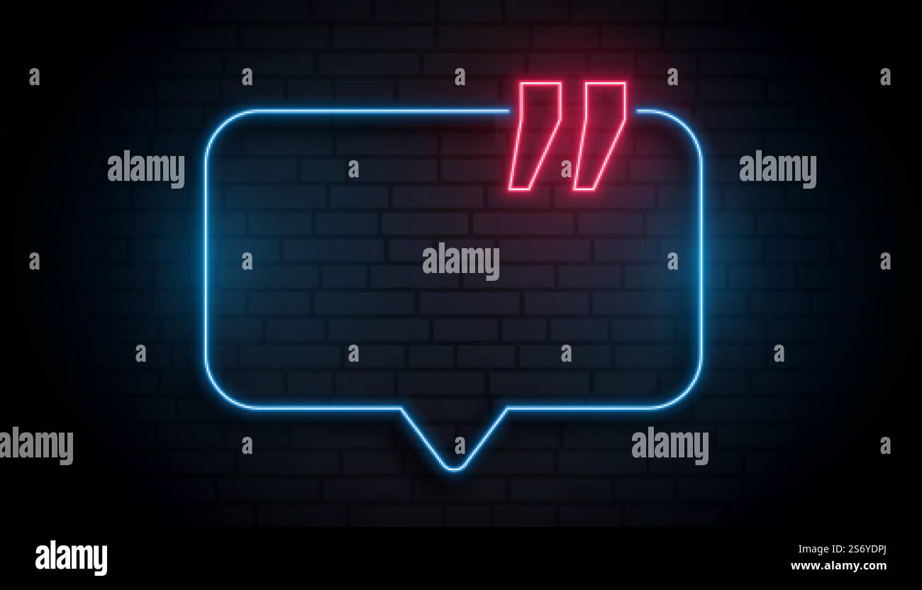Neon quote box text Stock Vector Images - Alamy