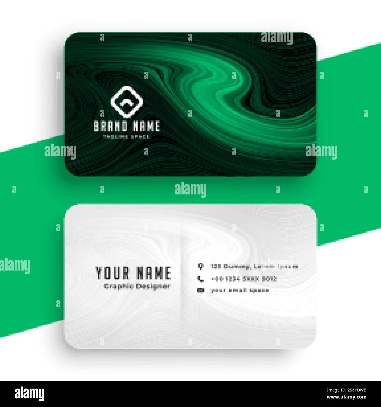 abstract green business card template Stock Vector Image & Art - Alamy