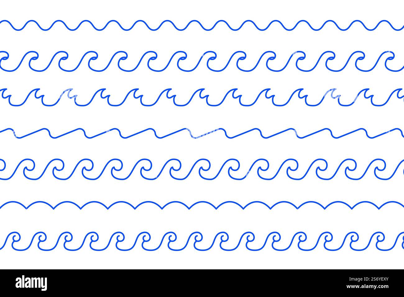 line style sea waves pattern borders Stock Vector Image & Art - Alamy