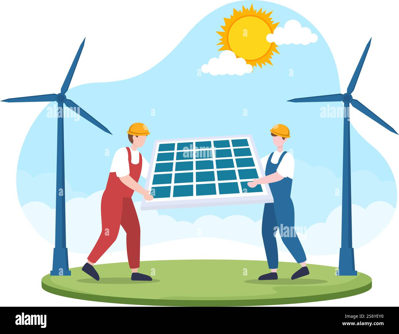 Solar Energy Installation, Panel or Wind Turbine Maintenance with Home ...