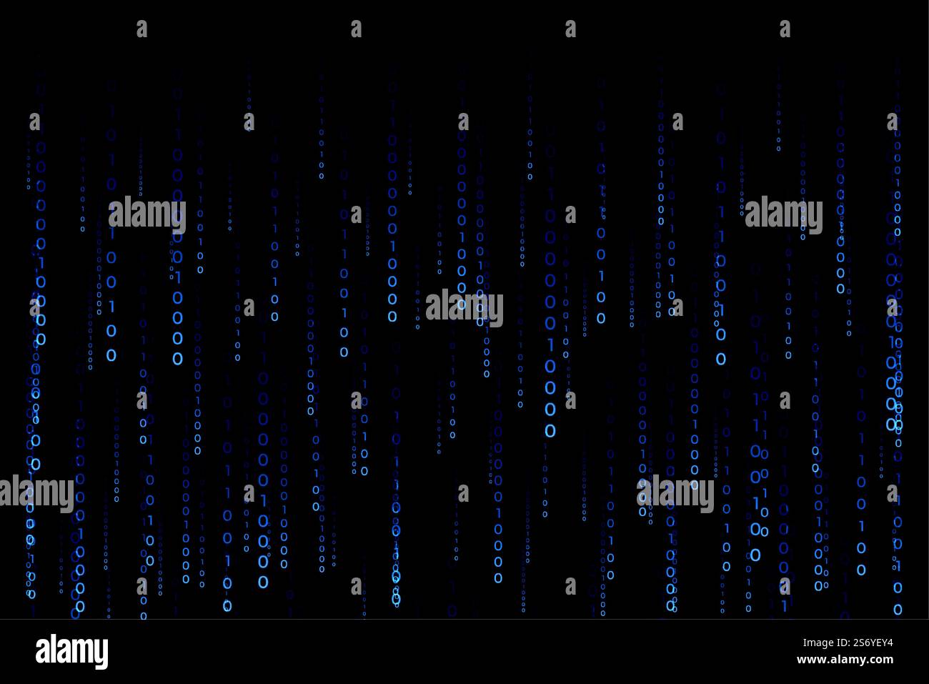 matrix style binary code digital falling numbers blue background Stock Vector Image & Art - Alamy