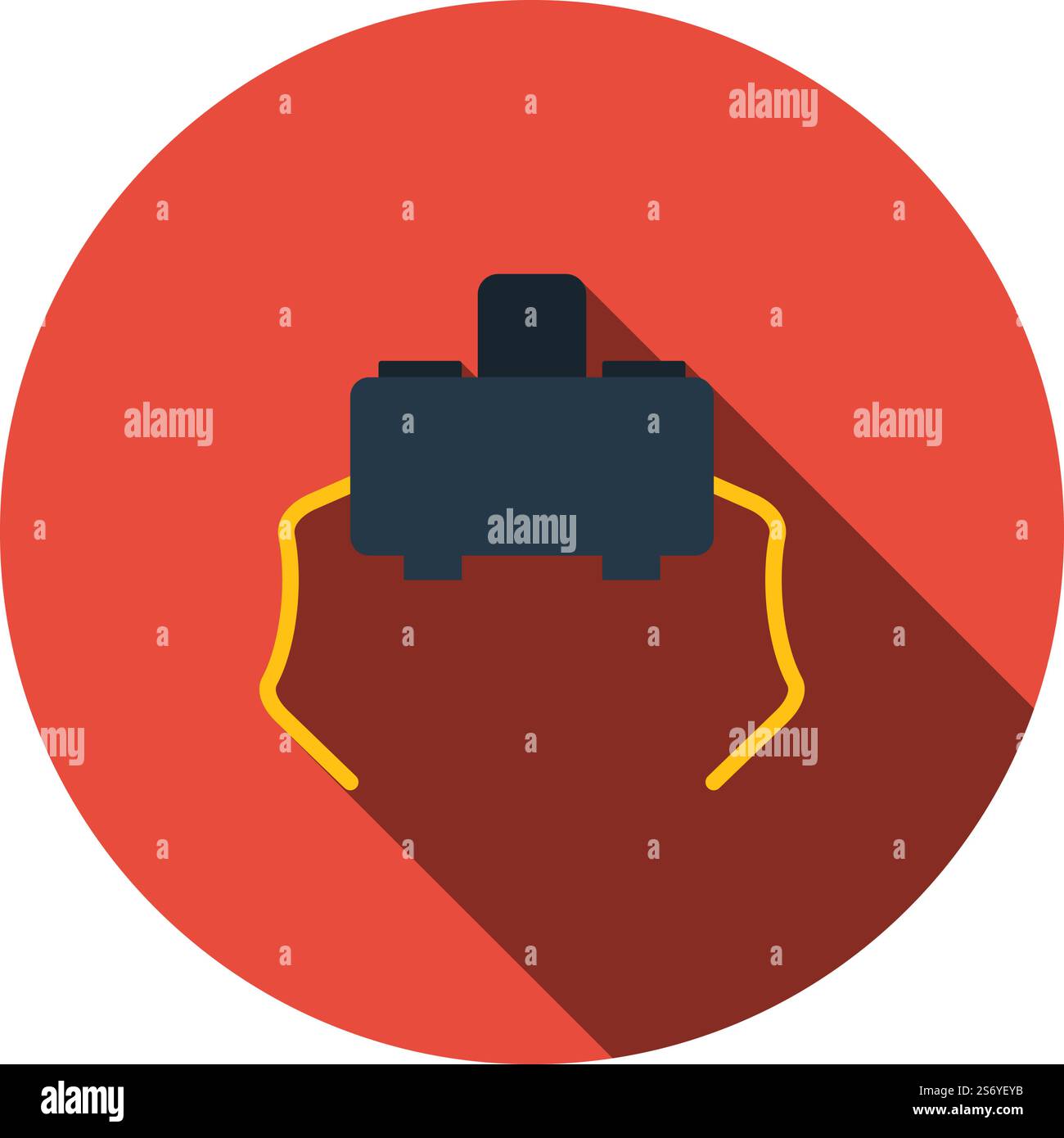 Micro Button Icon. Flat Circle Stencil Design With Long Shadow. Vector ...