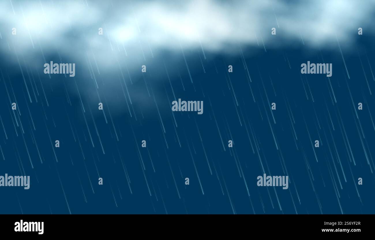 realistic clouds with falling rain Stock Vector Image & Art - Alamy