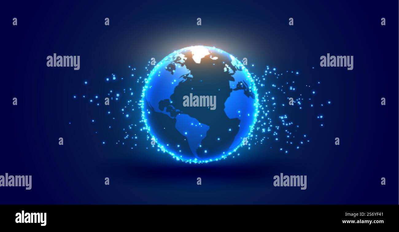 digital earth with particles background Stock Vector Image & Art - Alamy