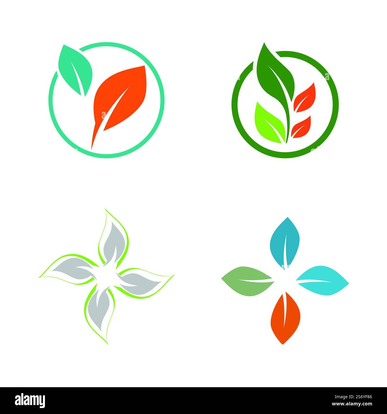 Logos of green leaf ecology nature element vector Stock Vector Image ...