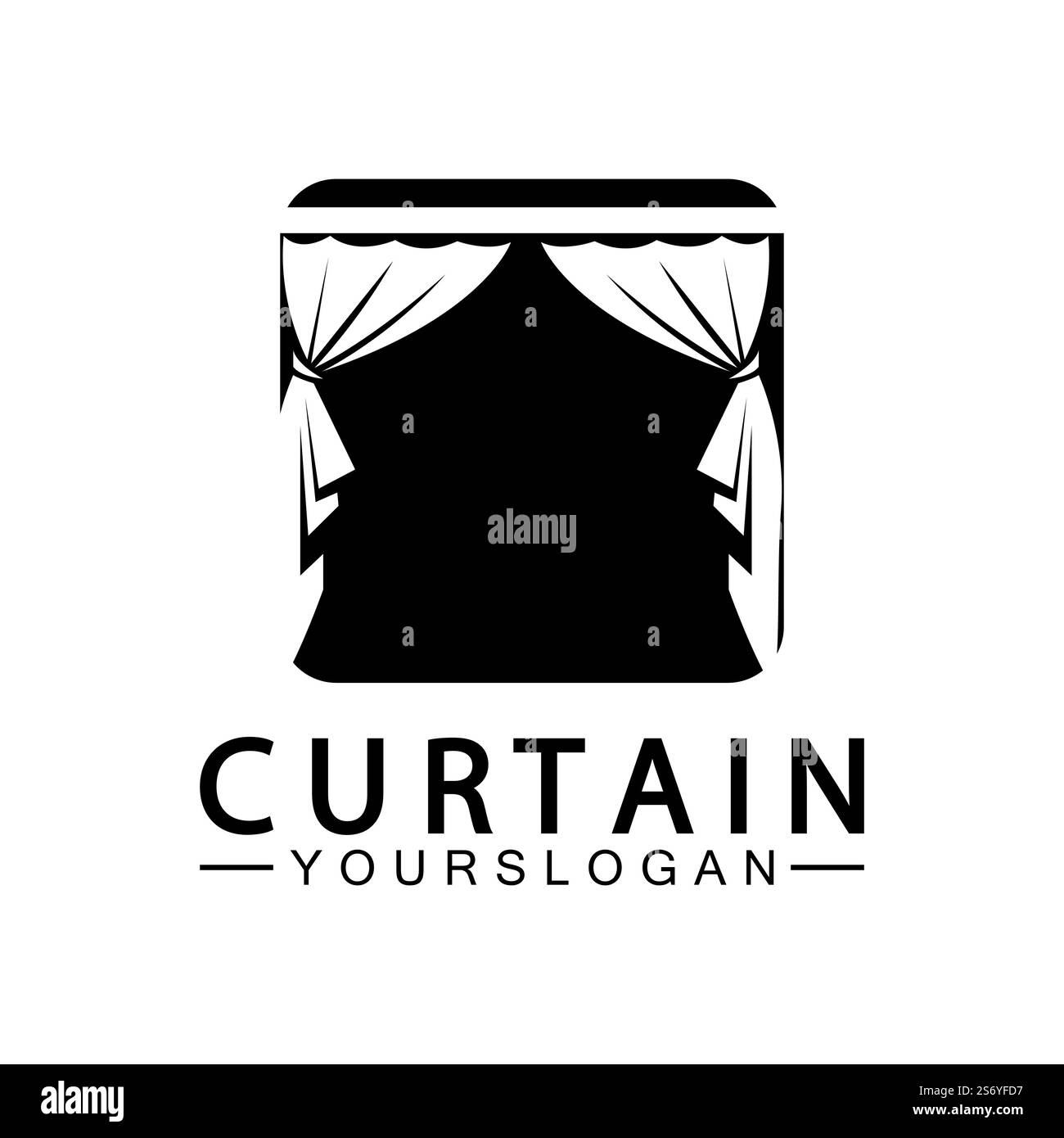 Curtain logo vector illustration design template Stock Vector Image ...