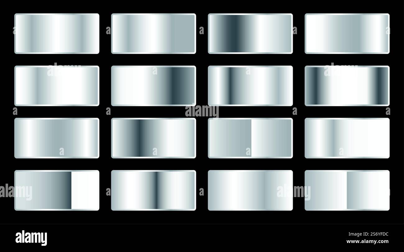shiny silver gradients big set. shiny silver gradients big set vector ...