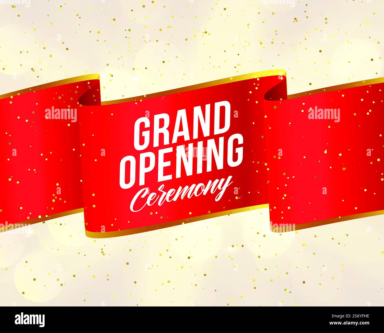 grand opening red ribbon banner design template Stock Vector Image ...