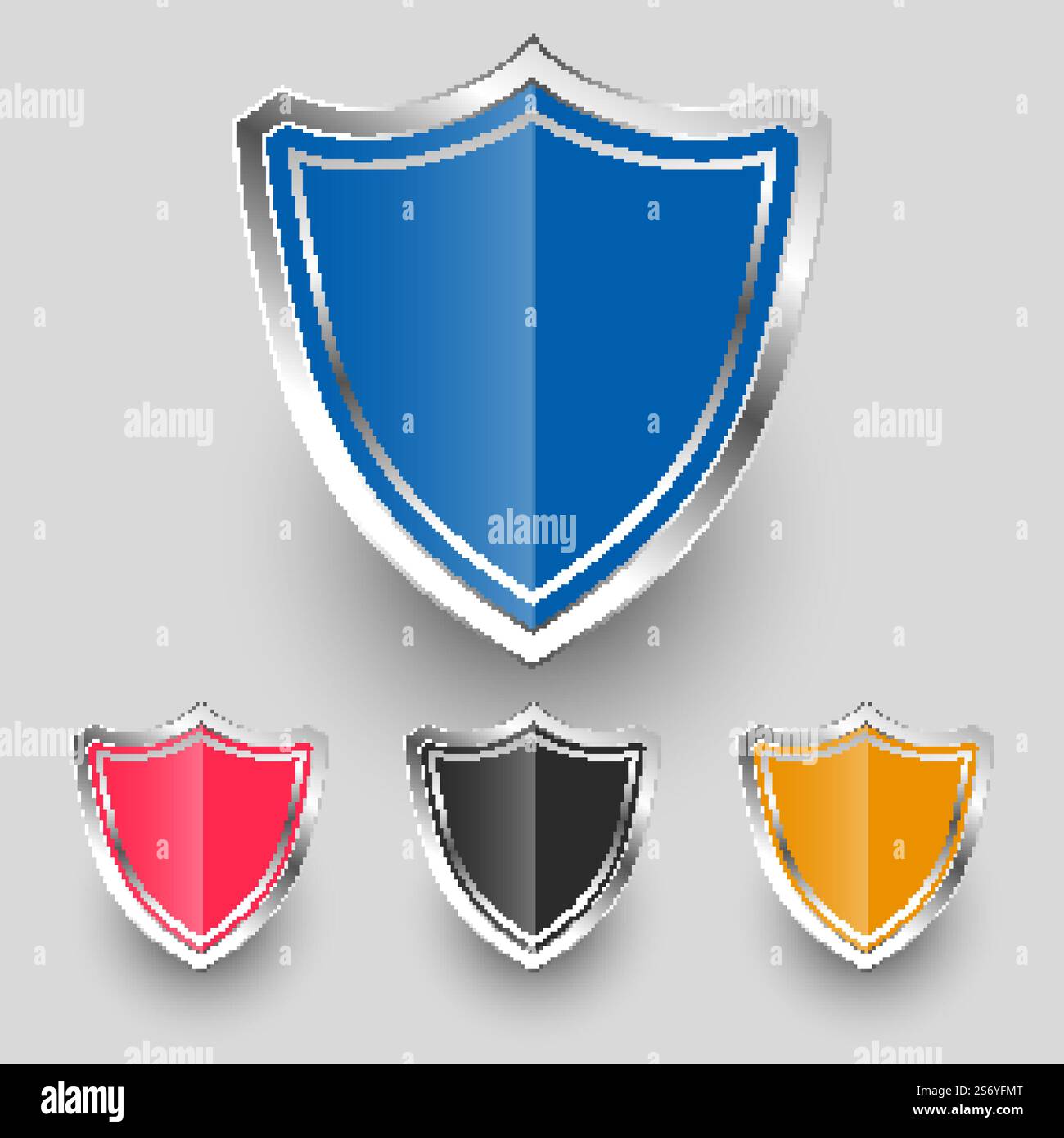 metallic badges shield symbols set design Stock Vector Image & Art - Alamy