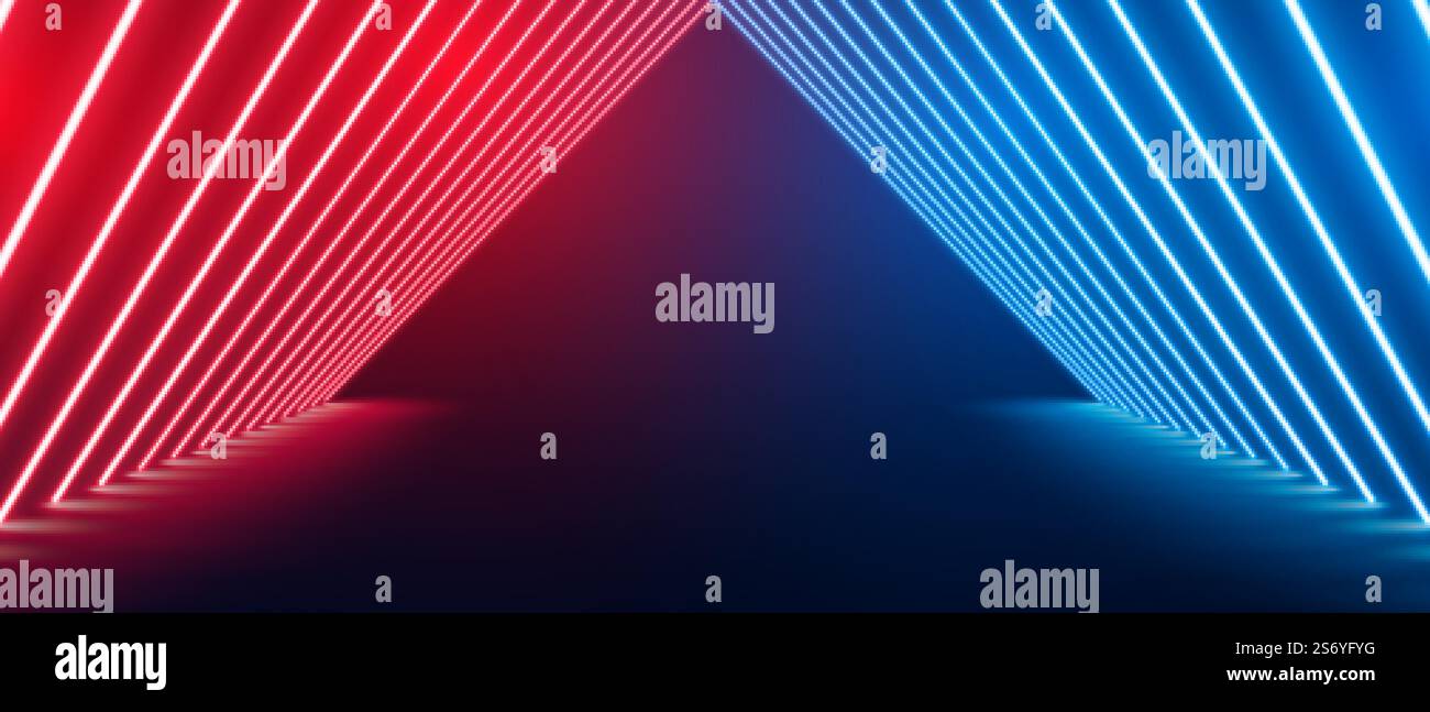 perspective neon floor stage in red and blue color Stock Vector Image ...