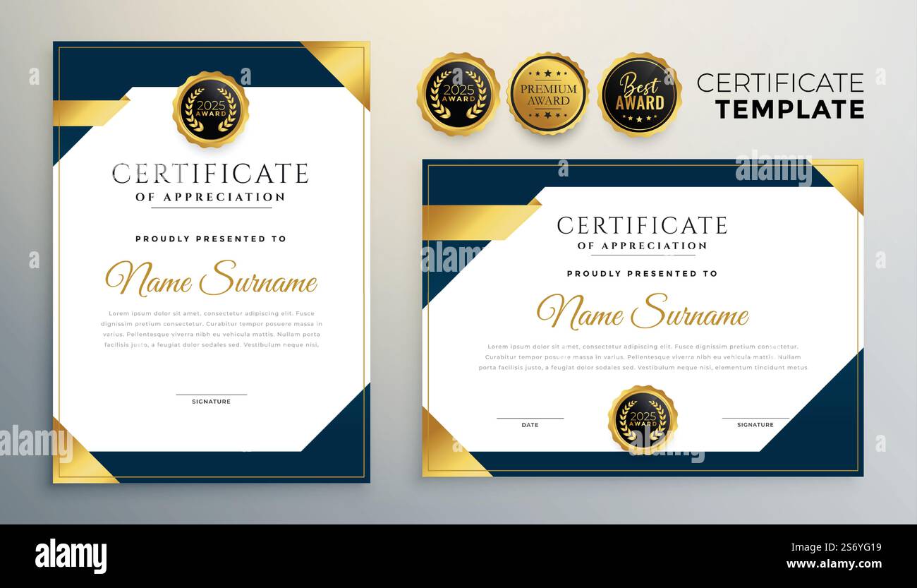 modern certificate template set with geometric shapes Stock Vector Image & Art - Alamy