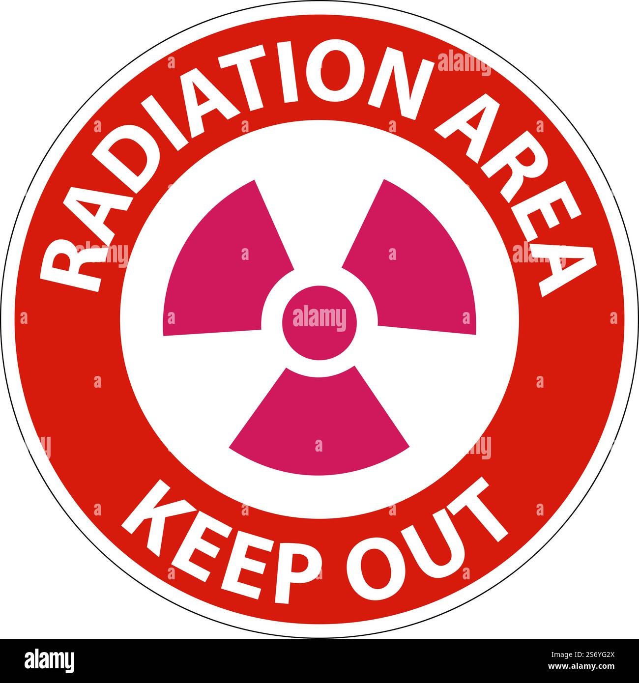 Danger Radiation Area Keep Out Sign On White Background Stock Vector ...