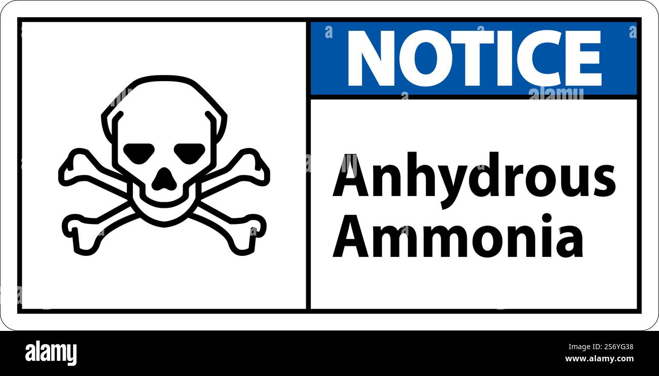 Notice Anhydrous Ammonia Sign On White Background Stock Vector Image ...
