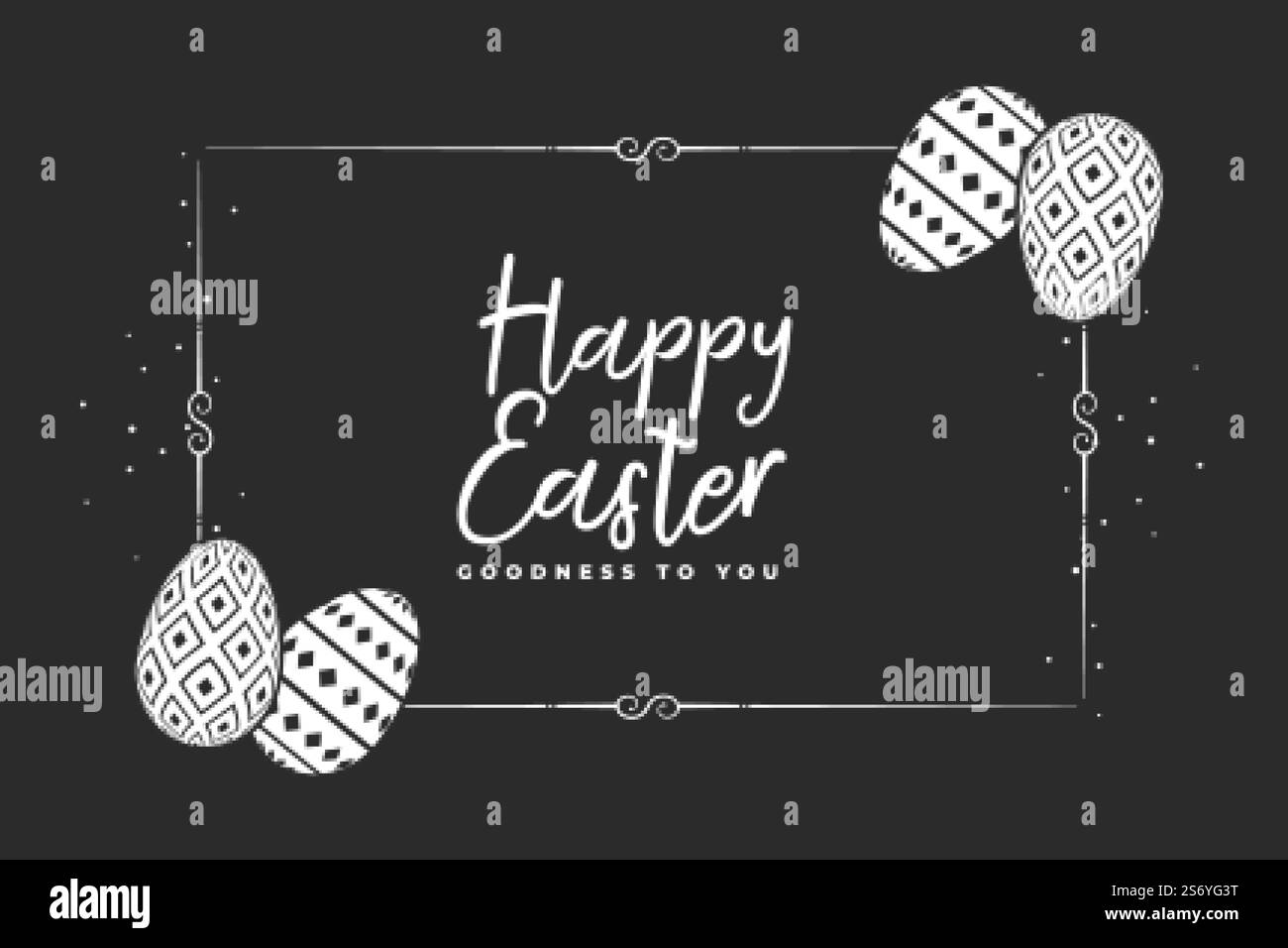 Happy Easter Black Background With Eggs Stock Vector Image And Art Alamy 8898