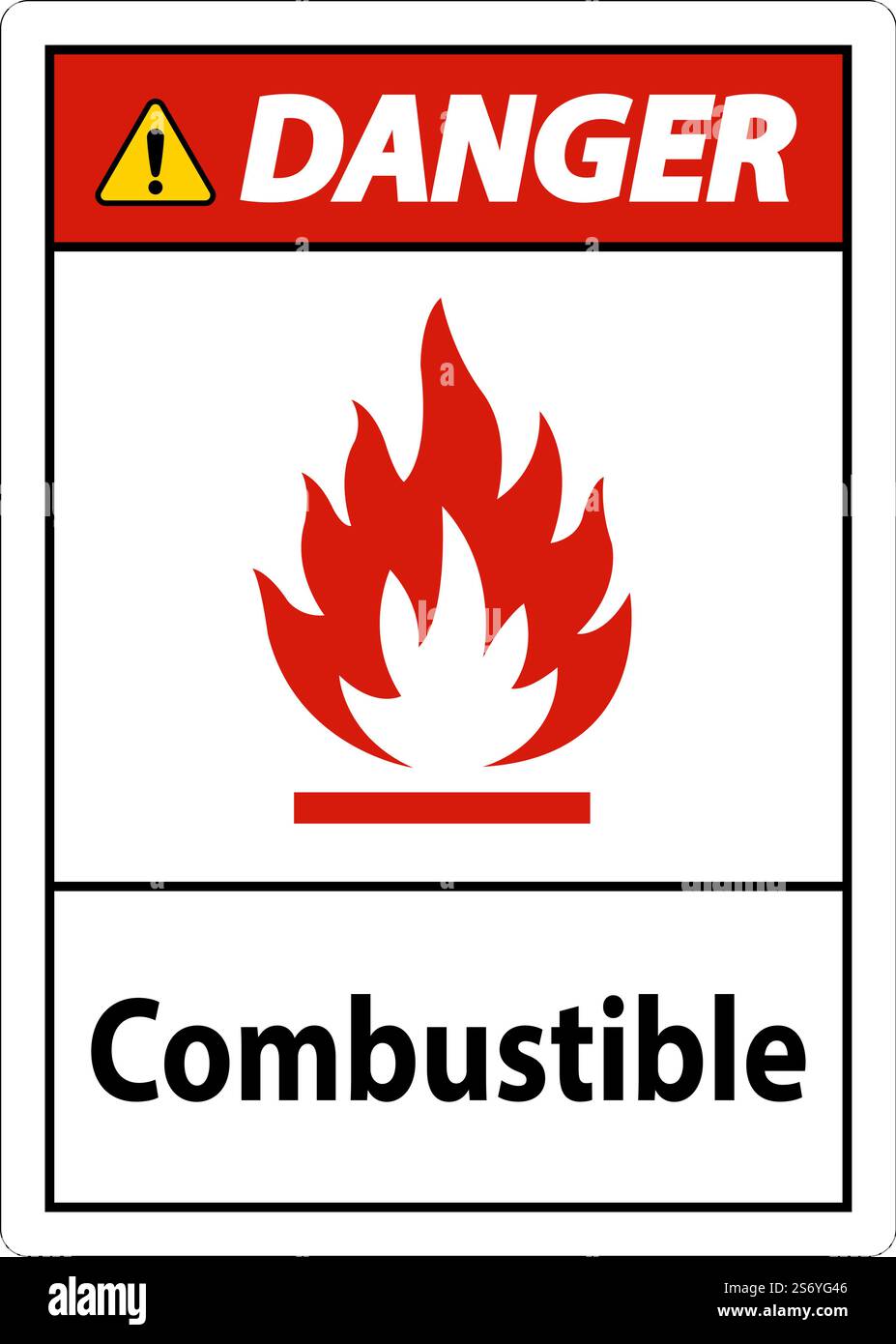 Danger Sign Combustible On White Background Stock Vector Image & Art ...