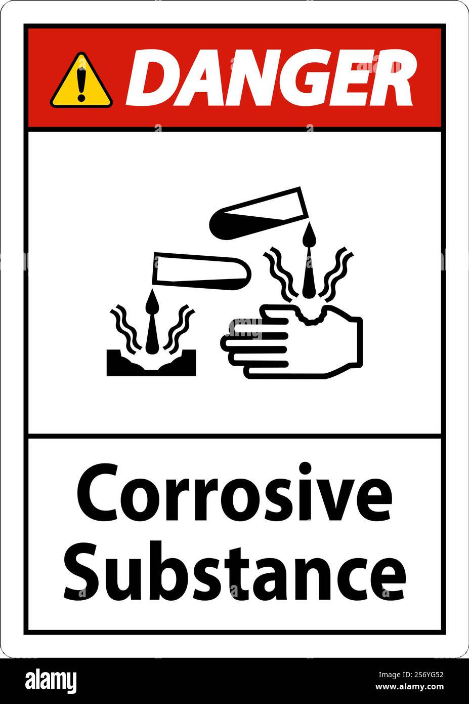 Danger Sign Corrosive Substance On White Background Stock Vector Image ...