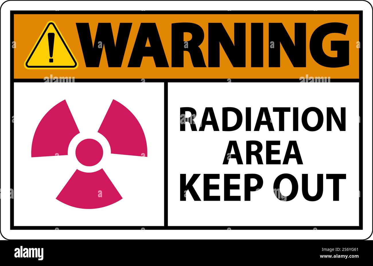 Warning Radiation Area Keep Out Sign On White Background Stock Vector ...