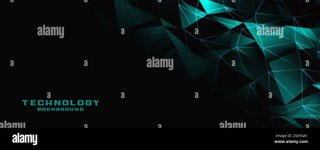 digital low poly technology banner design Stock Vector Image & Art - Alamy