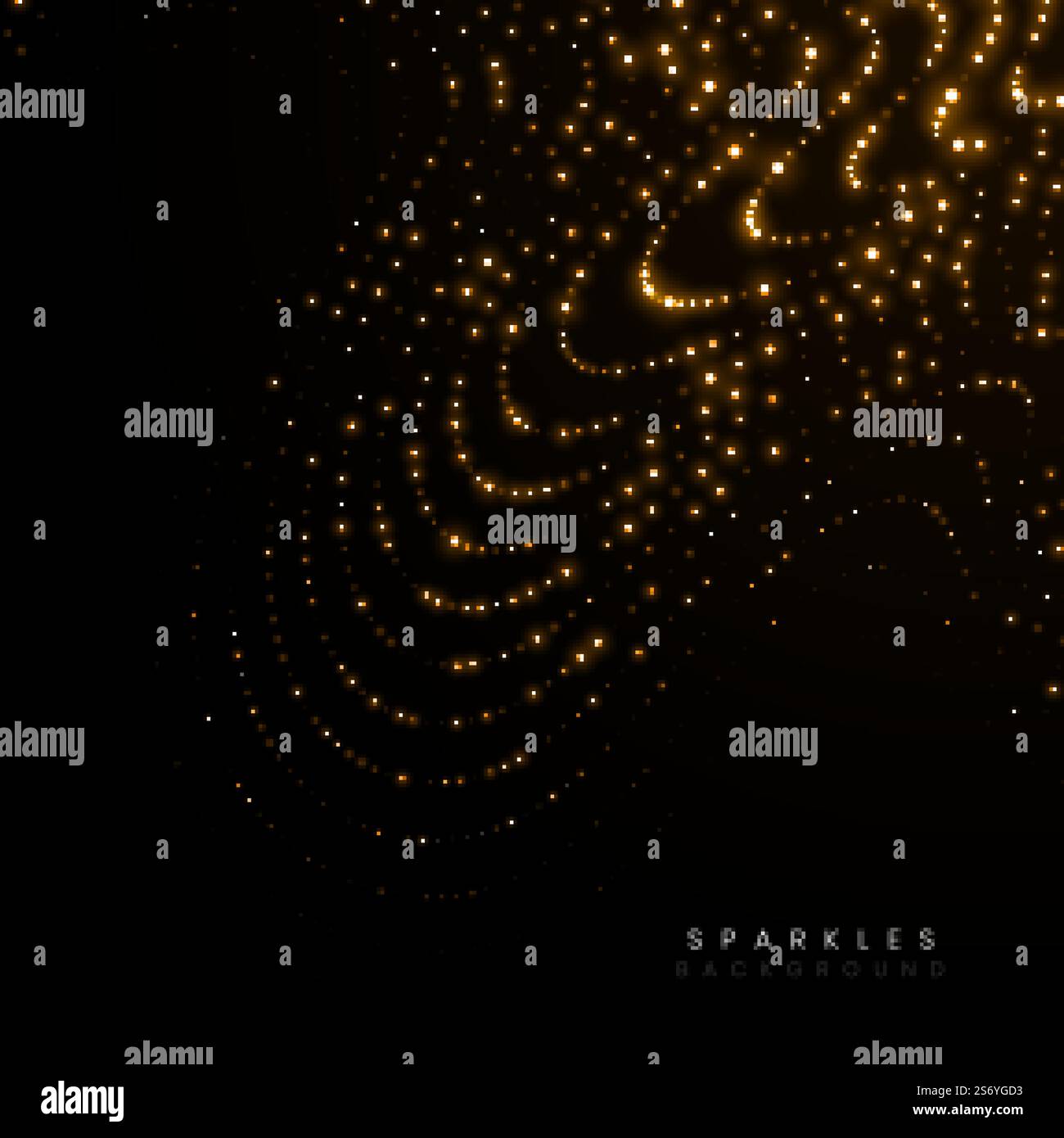 golden sparkles flowing glitter wavy lines background Stock Vector ...