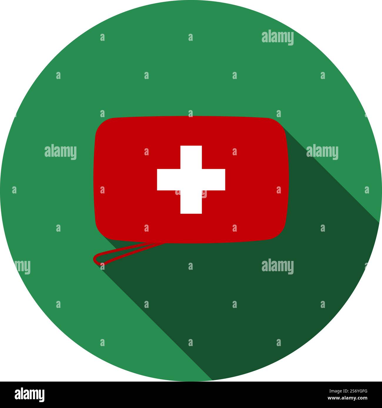 Alpinist First Aid Kit Icon. Flat Circle Stencil Design With Long ...