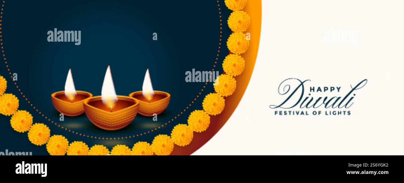 traditional hindu diwali festival banner design Stock Vector Image ...