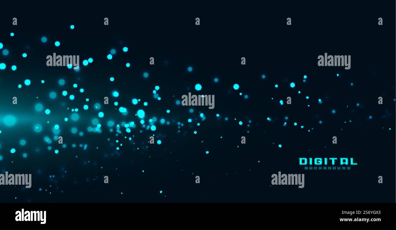 blue particles in flowing motion background Stock Vector Image & Art ...