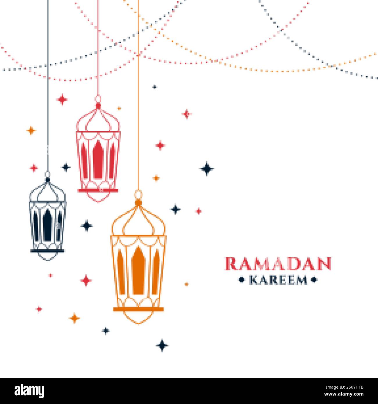 ramadan kareem illustration in doodle line style Stock Vector Image ...