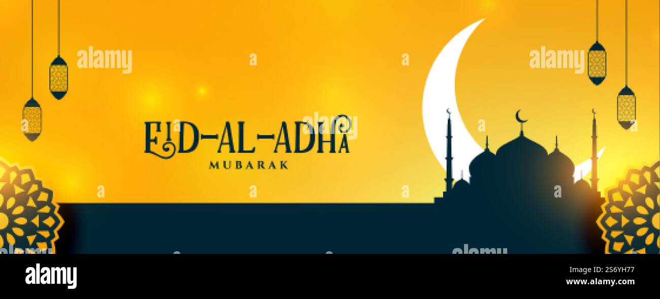 nice eid al adha bakrid muslim festival banner design Stock Vector ...