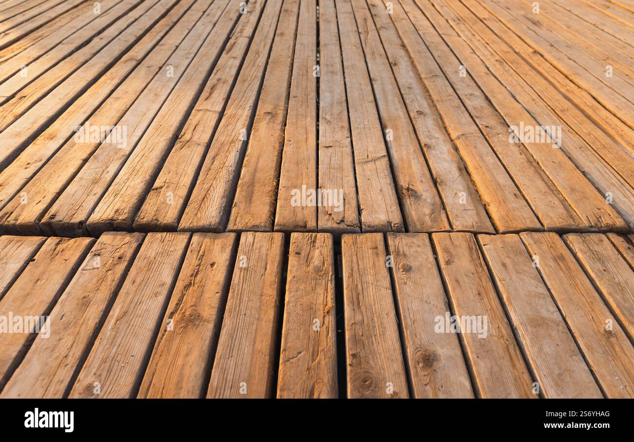 Wooden flooring, deck perspective view, background photo texture Stock ...