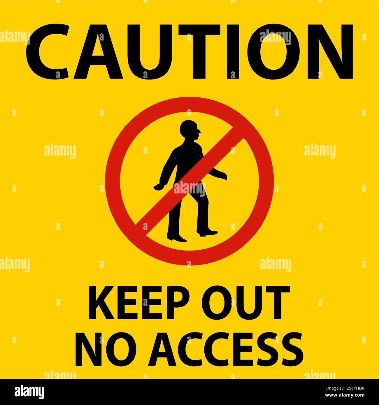 Caution Keep Out No Access Sign On White Background Stock Vector Image ...