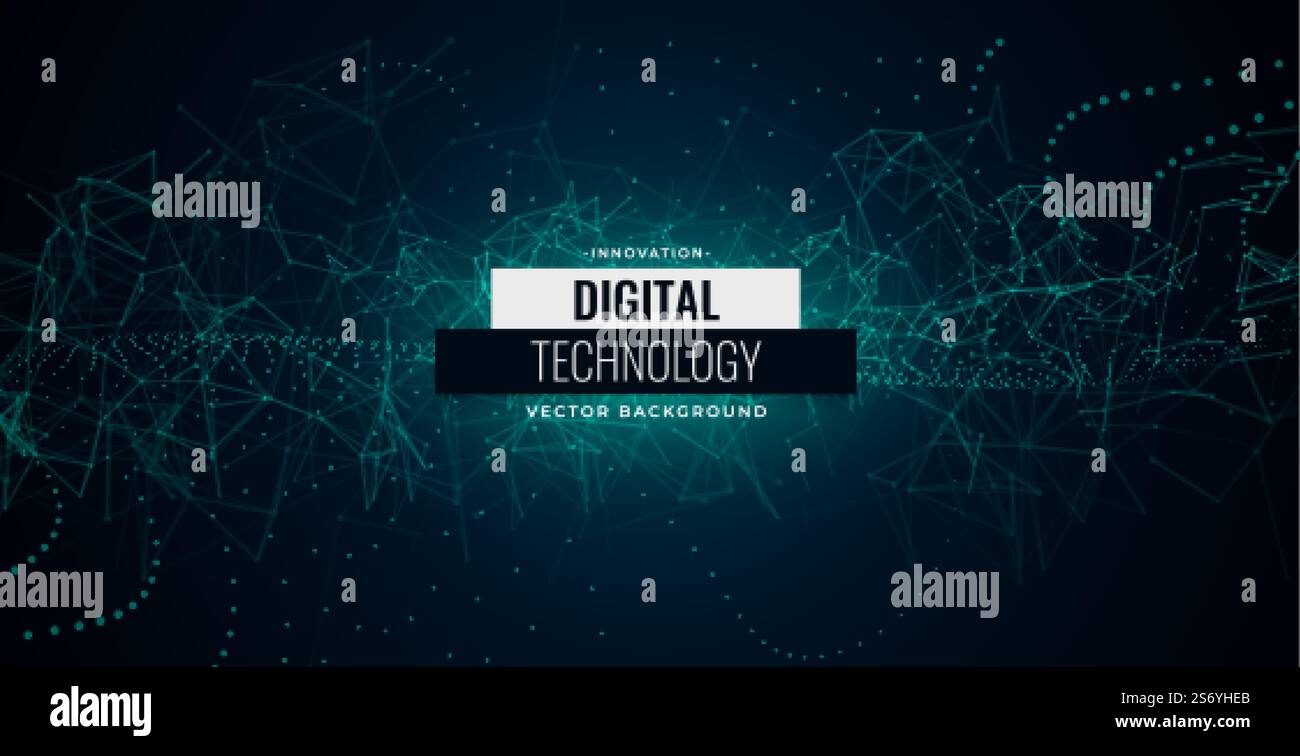 digital technology particles chaos lines background Stock Vector Image ...