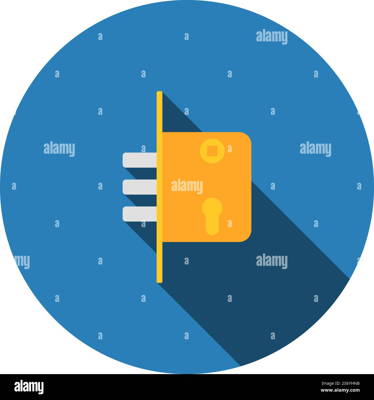 Door lock icon. Flat color design. Vector illustration Stock Vector ...