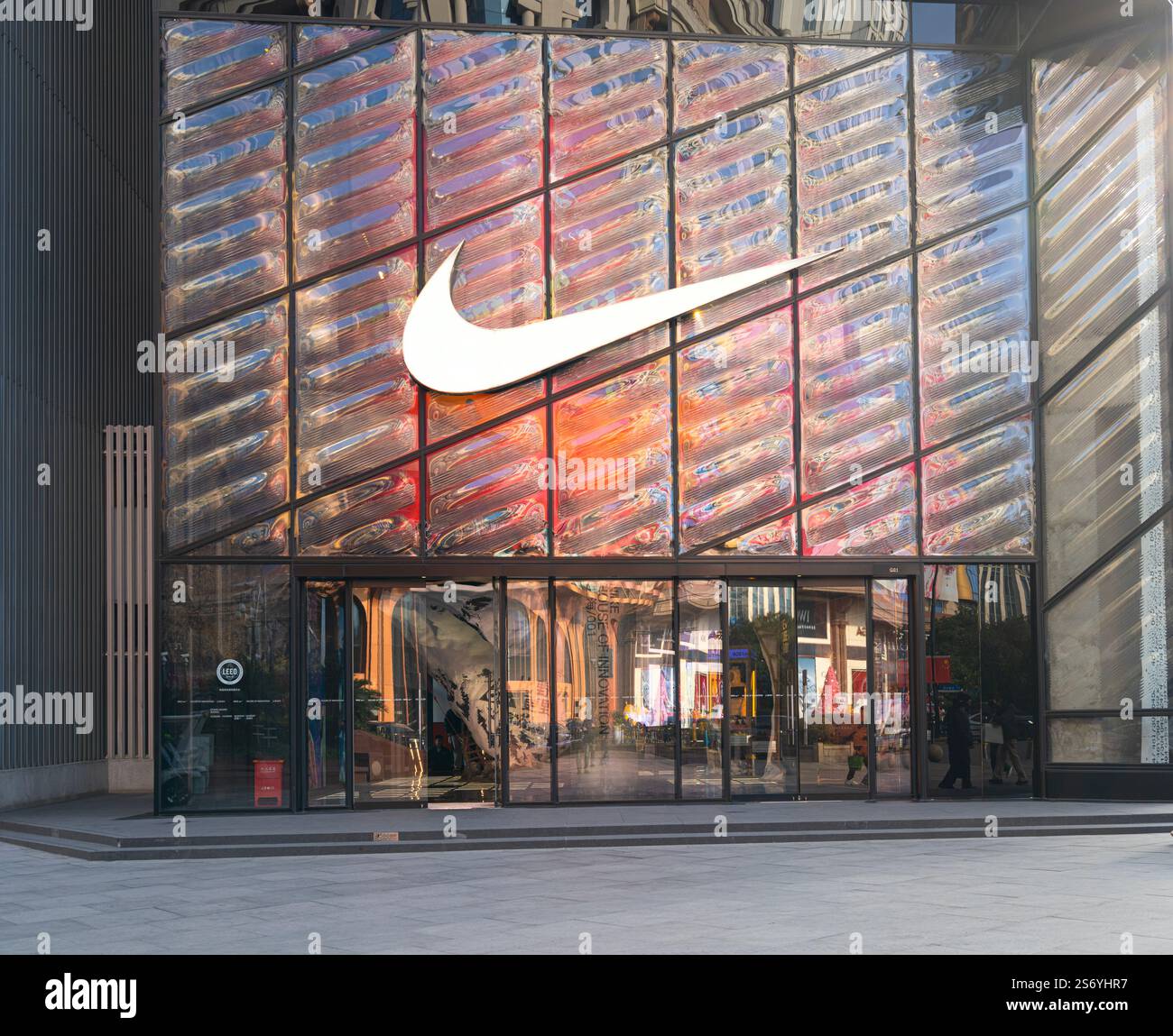 Shanghai, China. January 7, 2025. External view of the Nike brand store ...