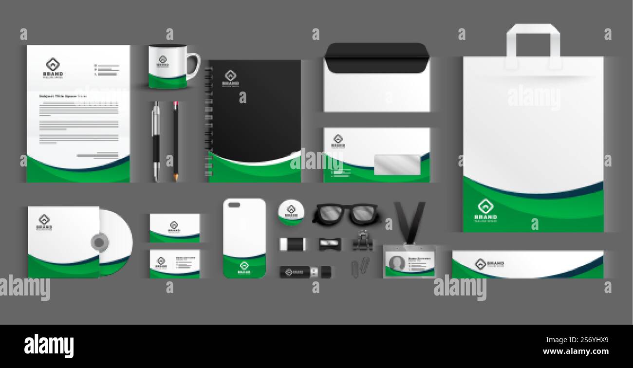 business stationery professional design big set Stock Vector Image ...