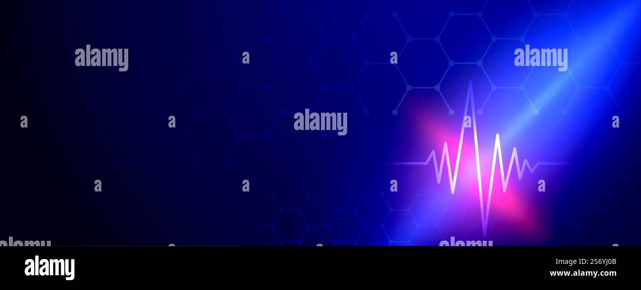 medical banner with life line heart beat diagram Stock Vector Image ...