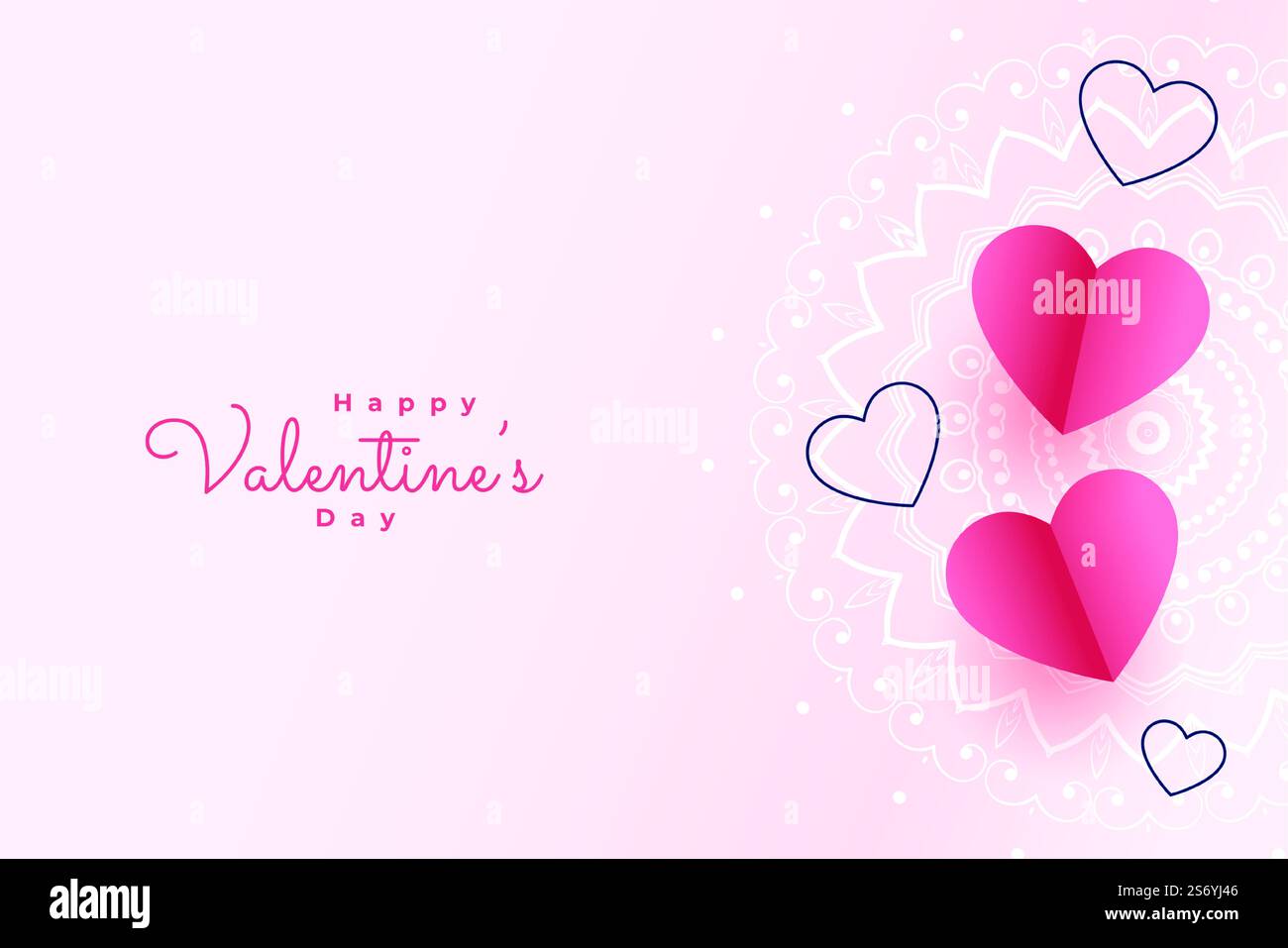 romantic valentines day paper hearts background Stock Vector Image ...