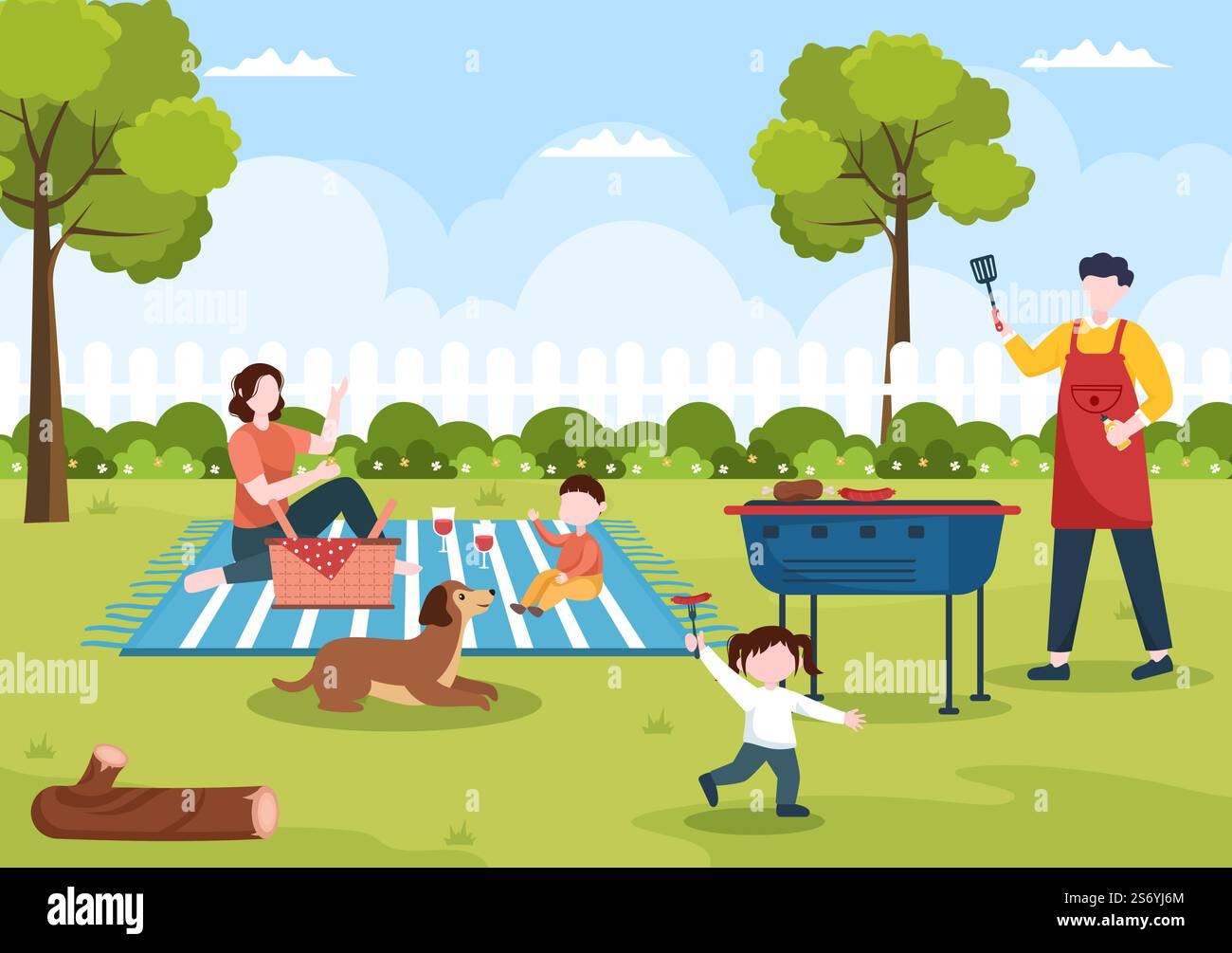 BBQ or Barbecue with Steaks on Grill, Toaster, Sausage, Chicken ...