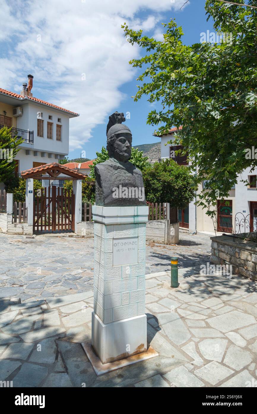Bust of Theofilos Hatzimichail in Anakasia village, Greece, honoring ...
