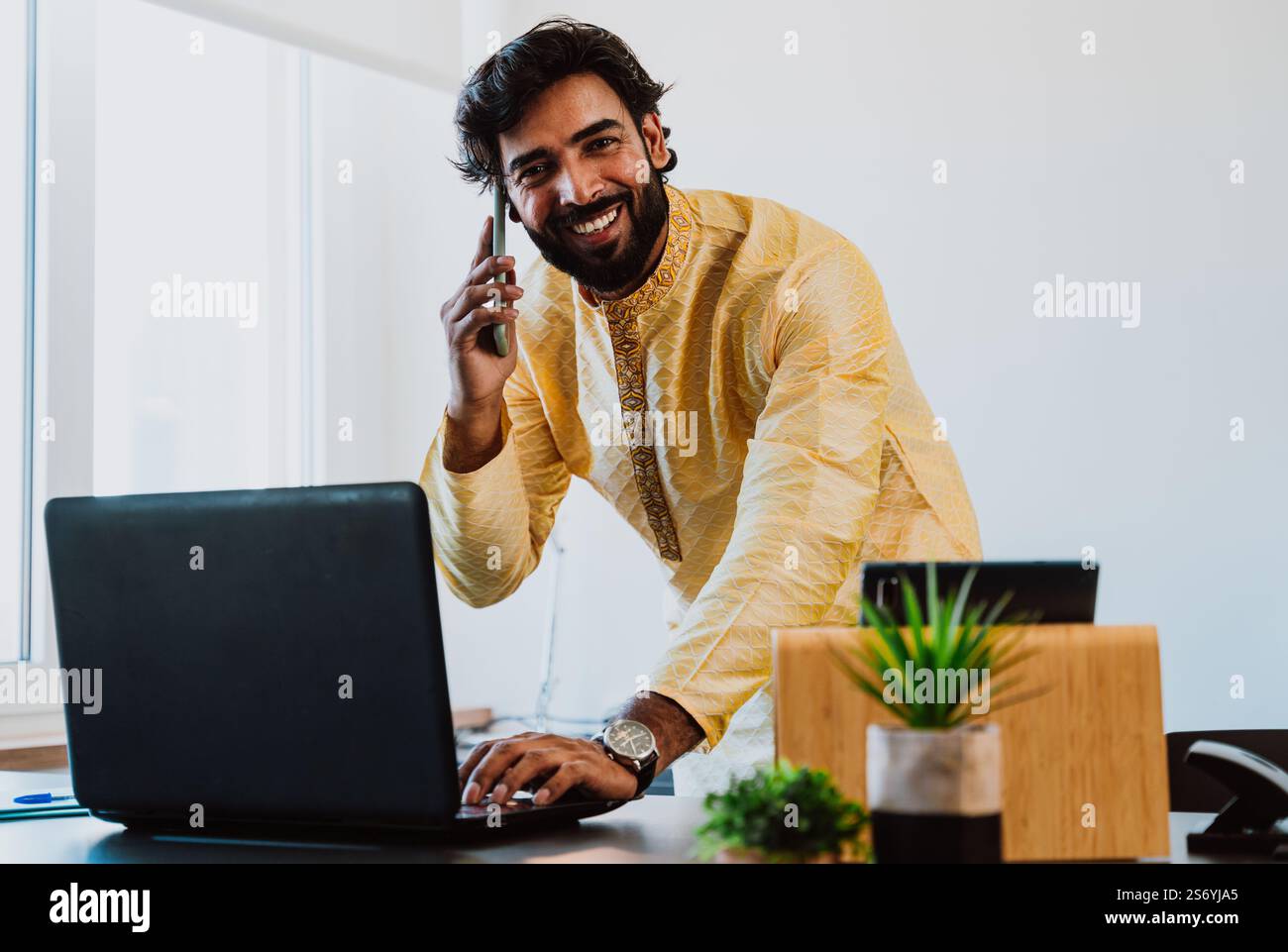 Pakistani Business man in the office. Young business man with ...