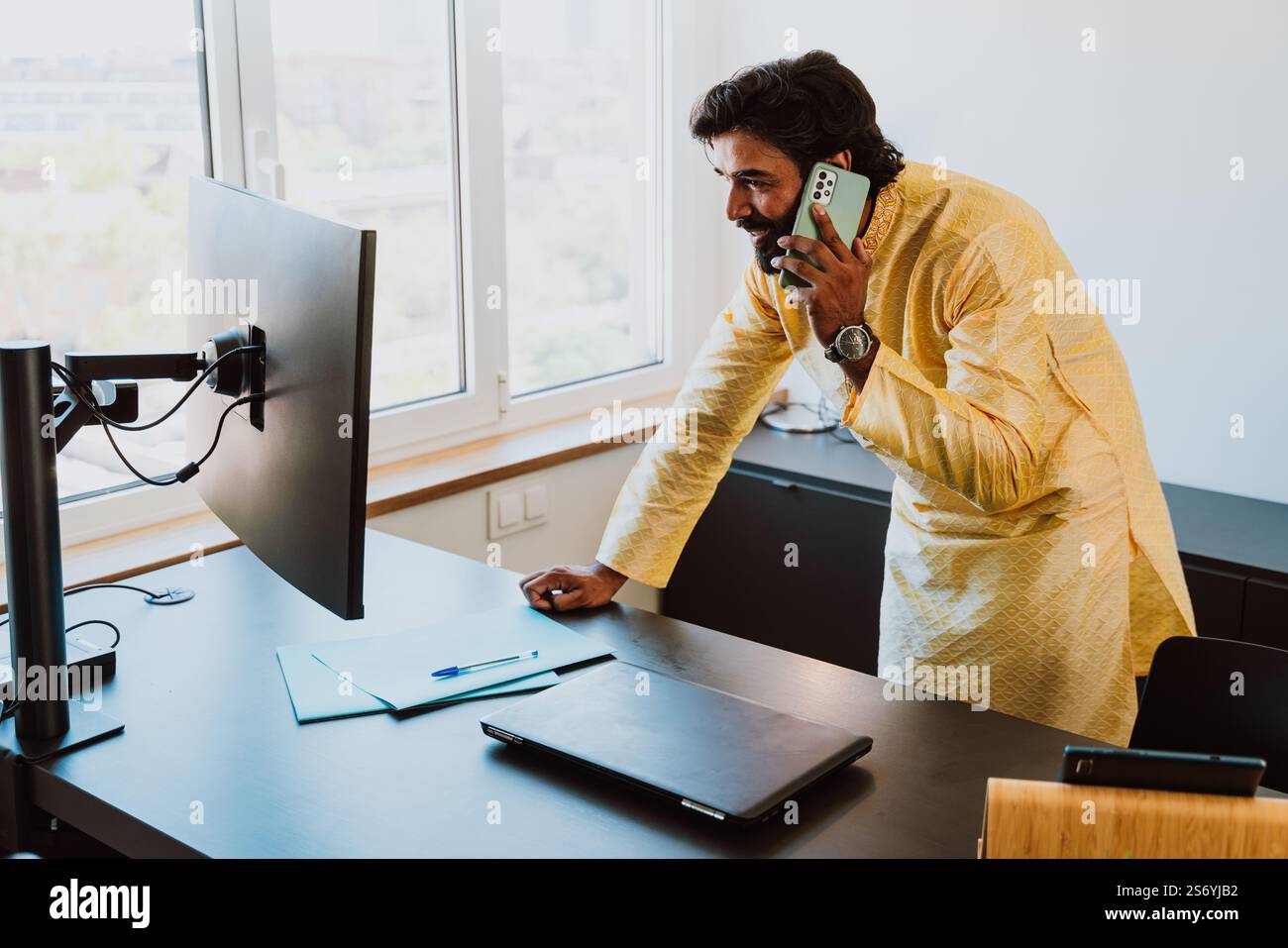 Pakistani Business man in the office. Young business man with ...