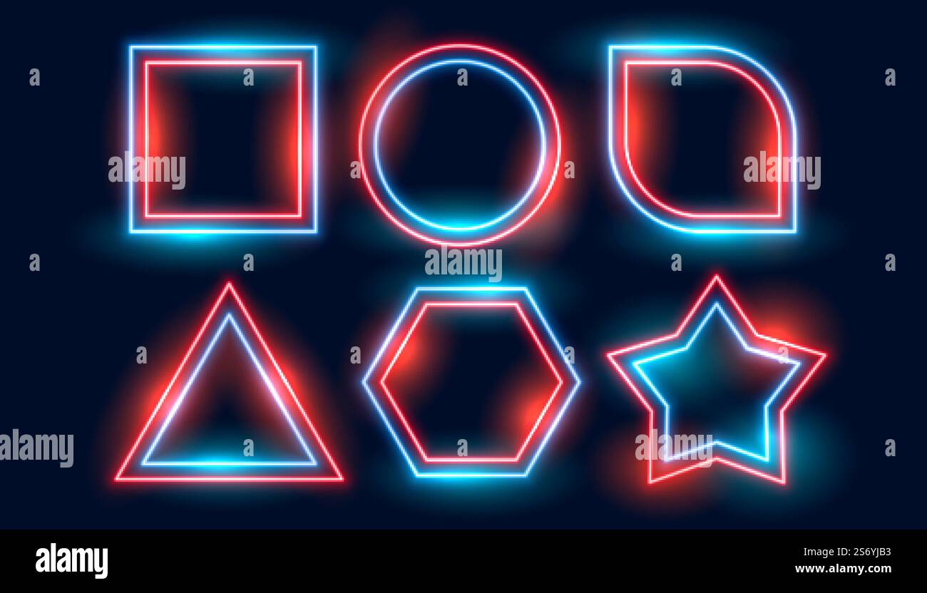 Set neon laser triangle Stock Vector Images - Alamy