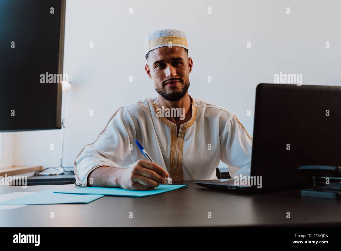 Moroccan Business man in the office. Young business man with ...