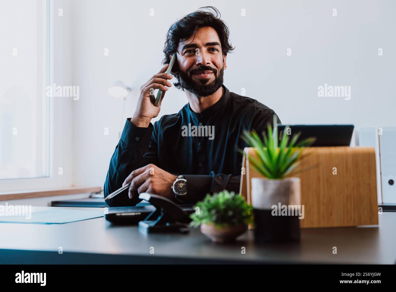 Pakistani Business man in the office. Young business man with ...