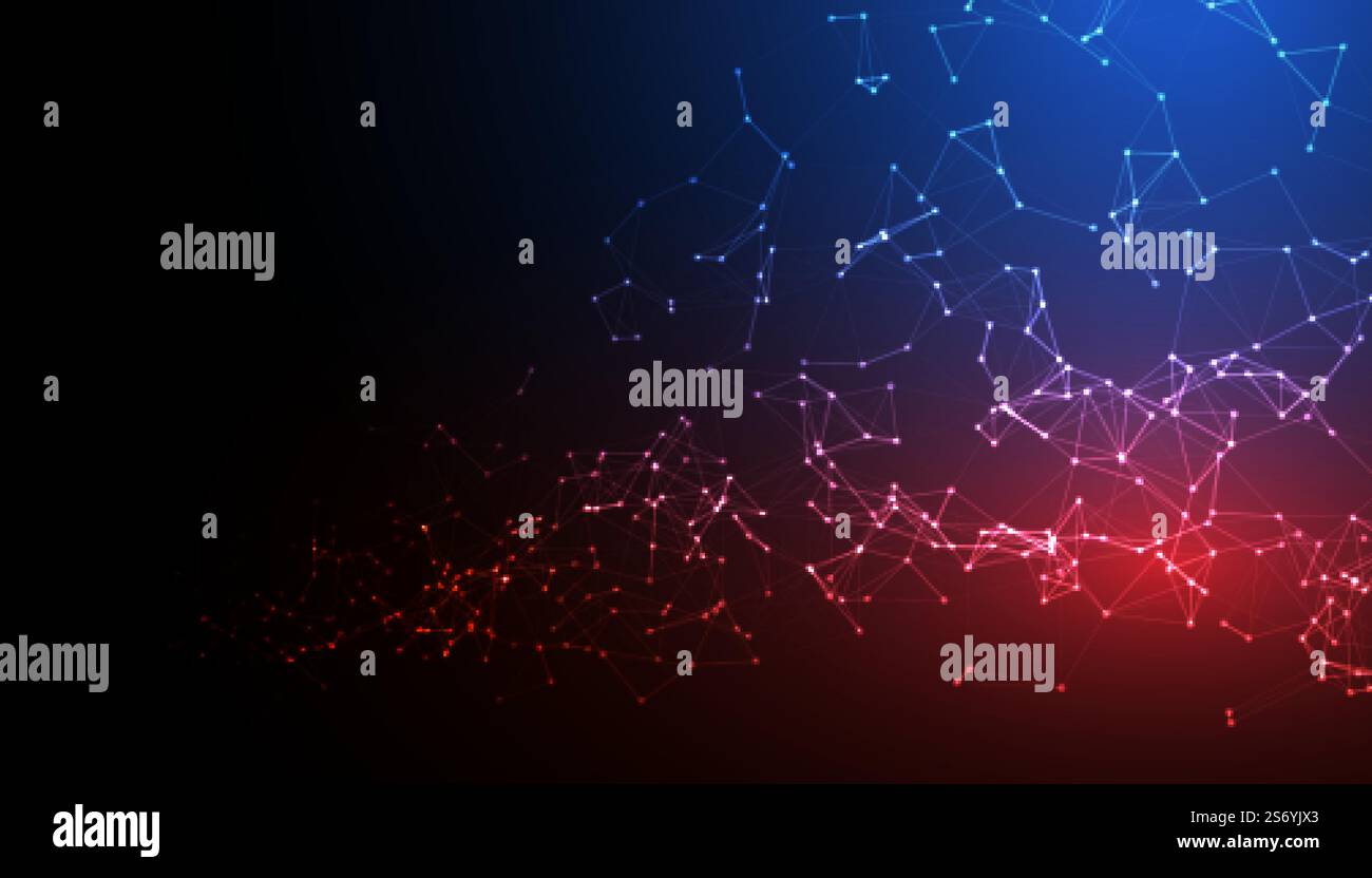low poly technology mesh background with network connection Stock ...